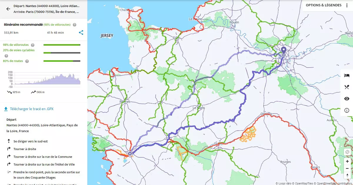 Fietsrouteplanner voor Frankrijk
